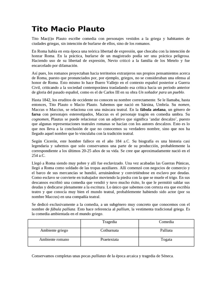 Plauto | PDF | Comedia | Teatro