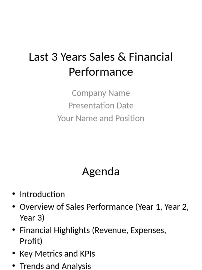 Sales Financial Presentation | PDF
