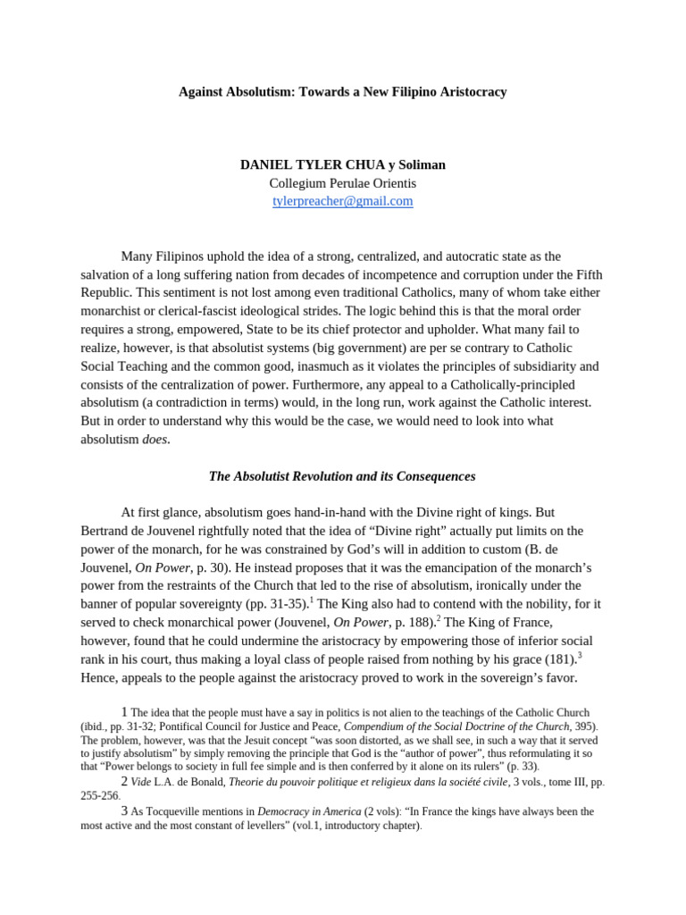 Absolutism and Elite Dynamics in the Philippines | PDF | Absolute ...