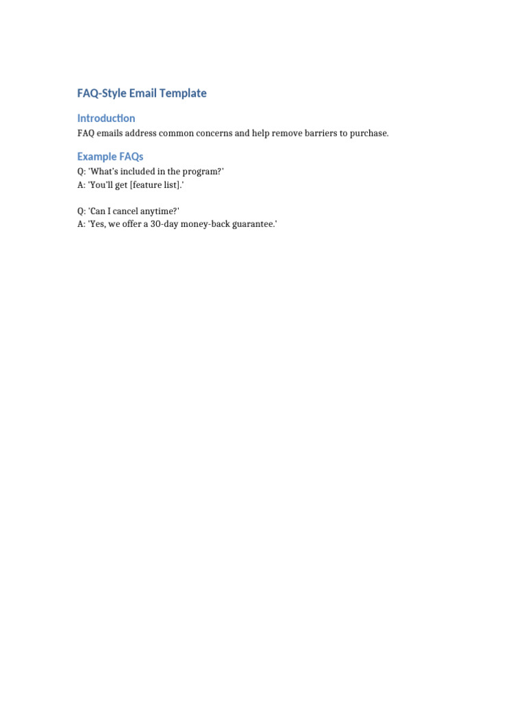 FAQ Style Email Template | PDF | Business | Self-Improvement