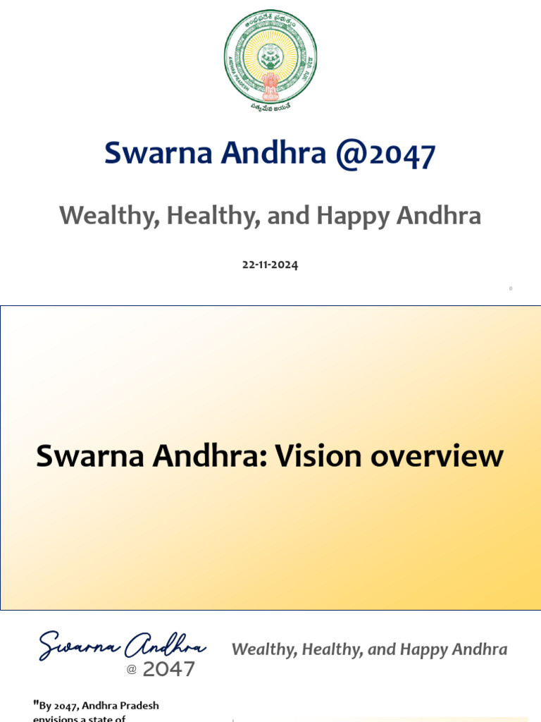 Swarna Andhra @2047: Wealthy, Healthy, and Happy Andhra | PDF ...
