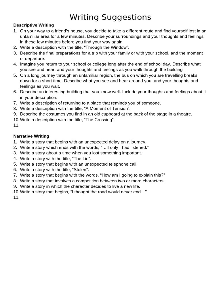 Writing Suggestions | PDF