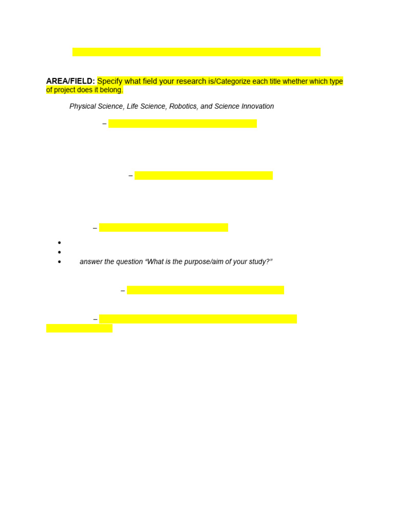 Title Proposal For Research III Subject | PDF