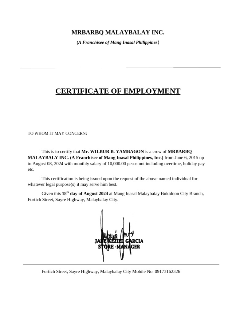 Coe Mang Inasal | PDF | Business | Finance & Money Management