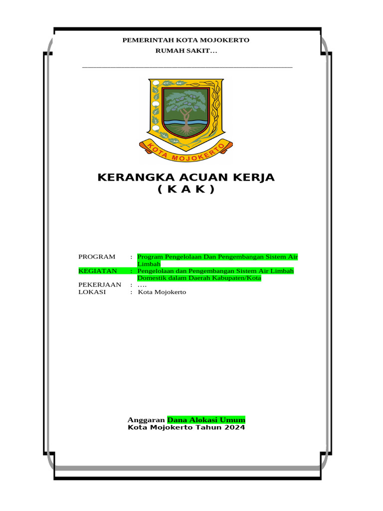 KAK Pertek Pemanfaatan - RSUD 2024 | PDF