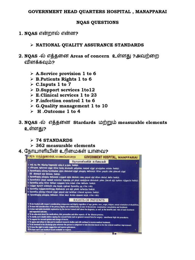 Nqas - Assessor Questions & Answer | PDF
