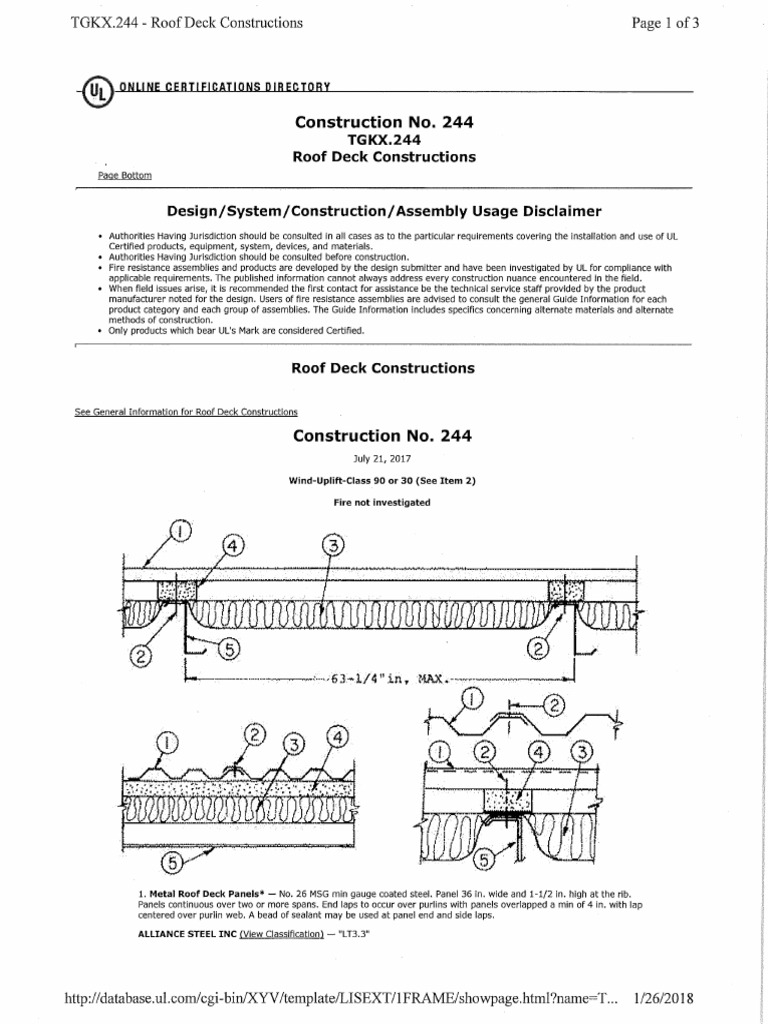 UL 244 - Roof Deck Instructions | PDF