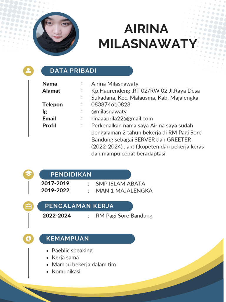 Biru Putih Modern Lamaran Kerja Resume - 20241123 - 162357 - 0000 | PDF