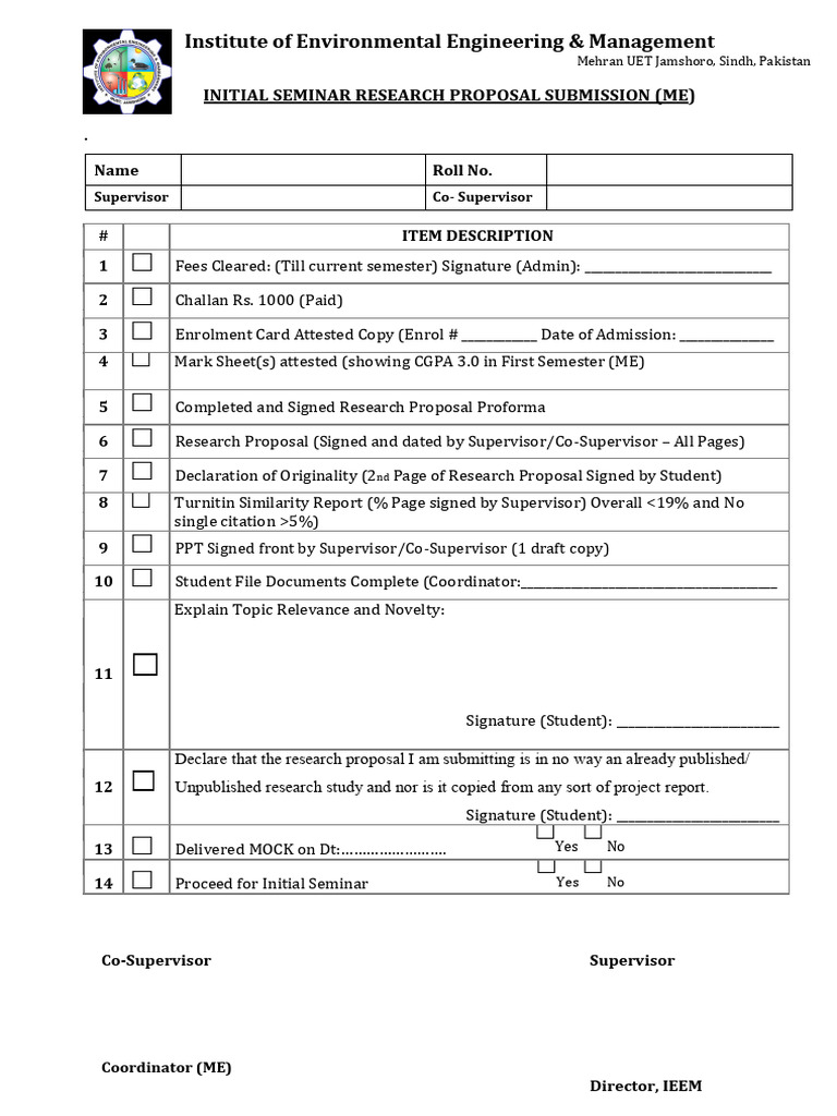 Initial Seminar Checklist Ver. - 21012021 | PDF