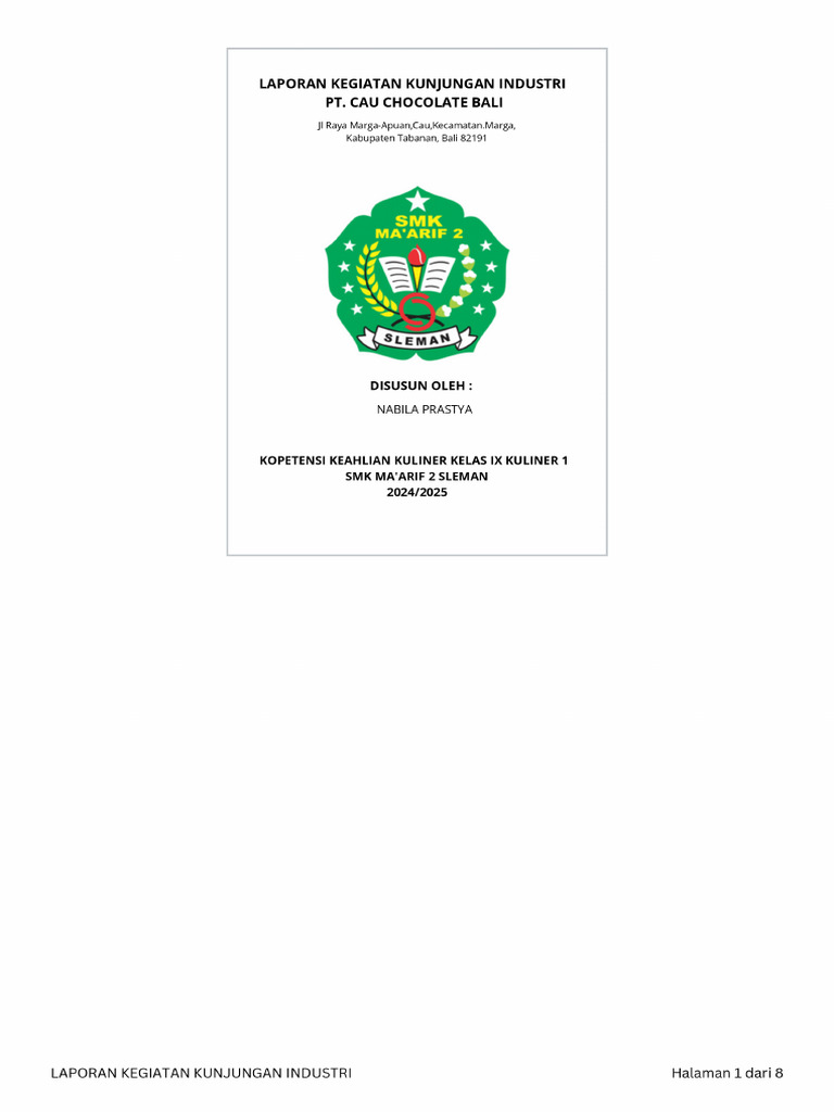 Laporan Kegiatan Kunjungan Industri 20241121 143406 0000 | PDF