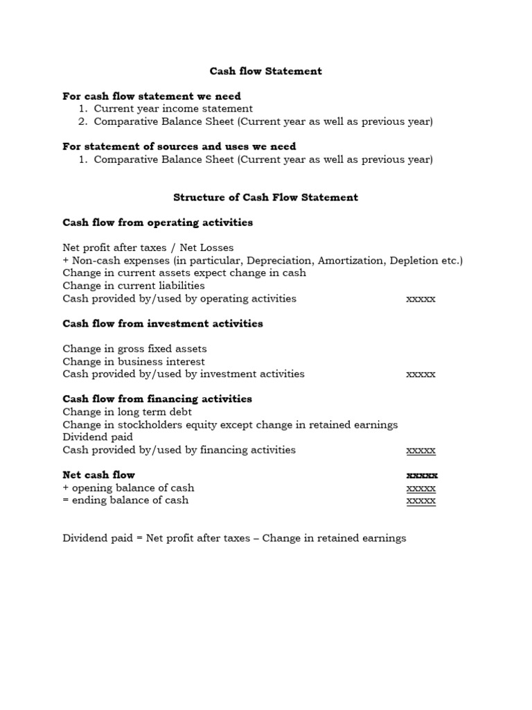 Cash Flow Statement Analysis Guide | PDF | Cash Flow Statement ...
