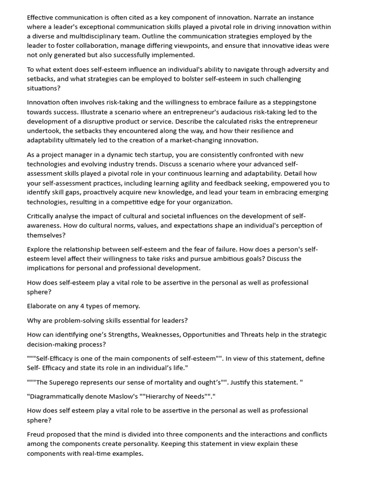 ssic imp ques 2 | PDF | Id | Psychological Resilience