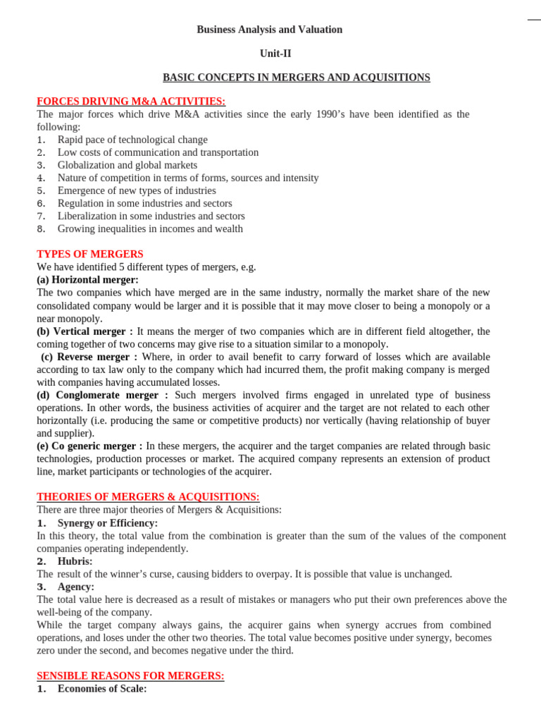 Business Valuation Tutorials - II | PDF | Valuation (Finance) | Mergers ...