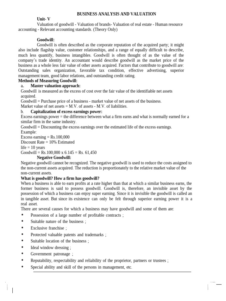 Valuation Methods for Goodwill and Brands | PDF | Valuation (Finance) | Goodwill (Accounting)