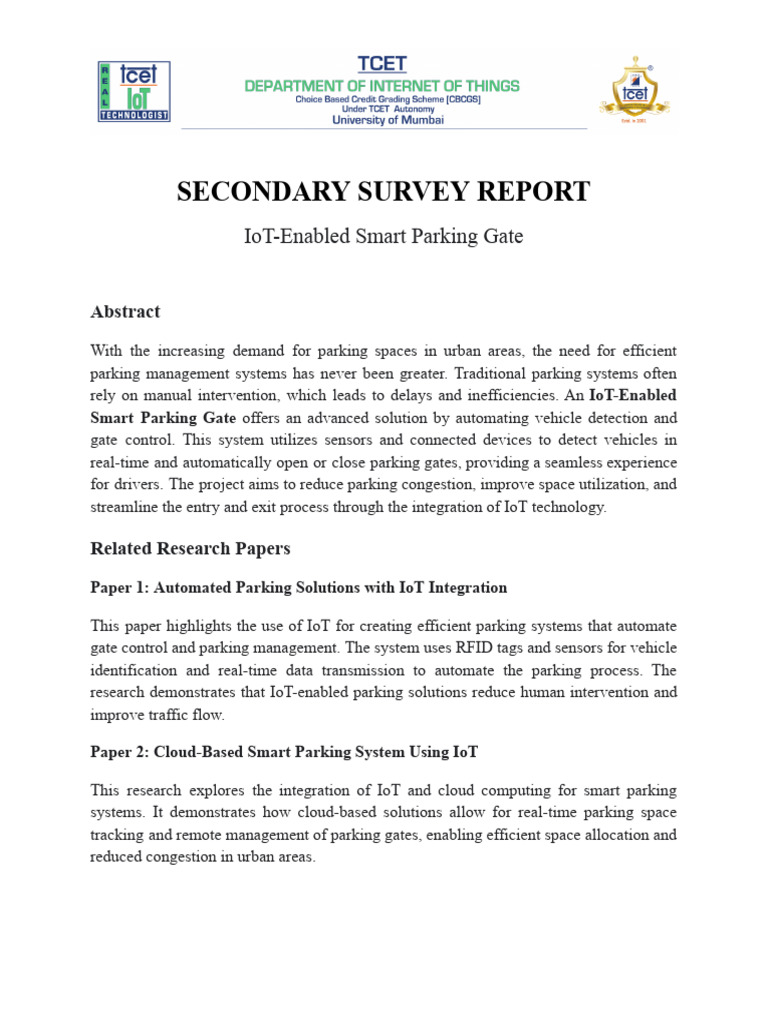 Secondary Literature Survey | PDF | Internet Of Things | Automation
