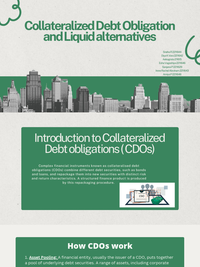 Group 11 CDO and Liquid Alternatives | PDF | Collateralized Debt ...