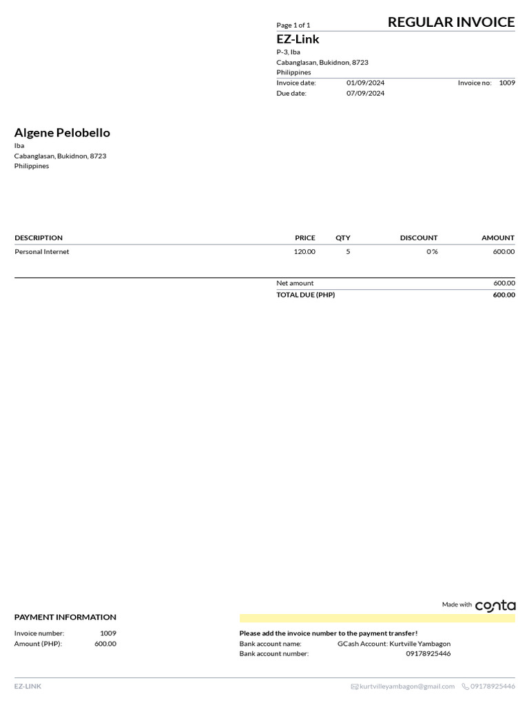 Invoice 1009 | PDF