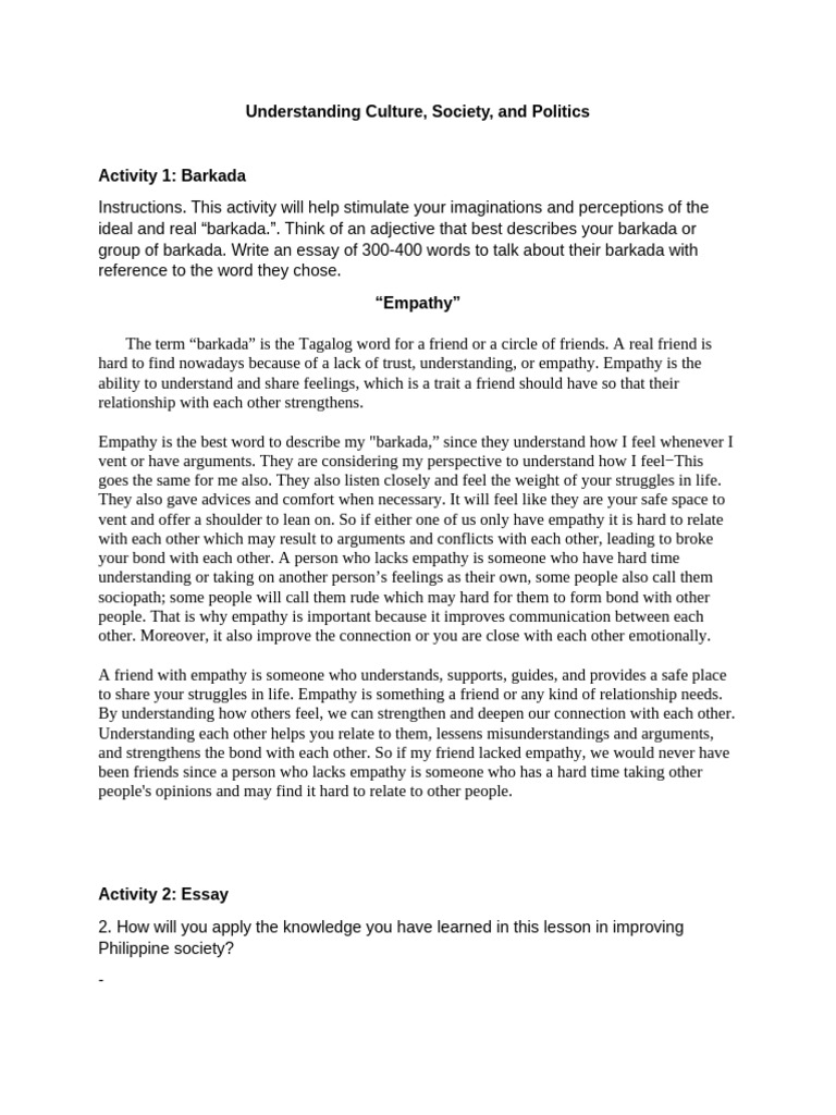 UCSP HBA2 | PDF | Empathy | Behavioural Sciences