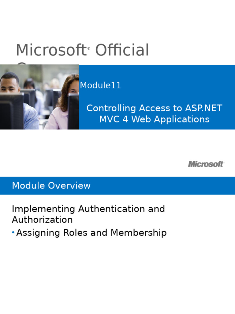 Microsoft Official Course: MVC 4 Web Applications | PDF | Active Directory | Login