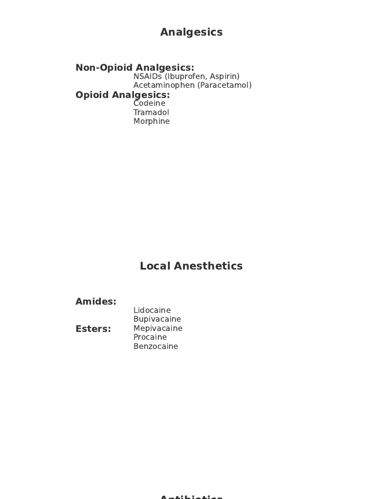 Dental Pharmacology Classifications | PDF | Science & Mathematics