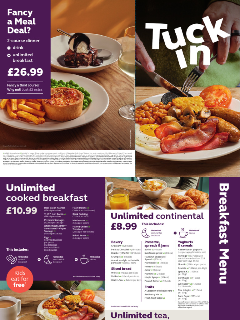 Brewers Fayre Breakfast Menu | PDF | Cooking | Food And Drink Preparation