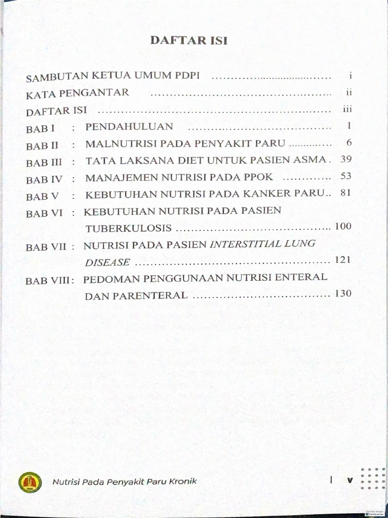 Nutrisi Pada Penyakit Paru Kronik Yang Diringkas | PDF