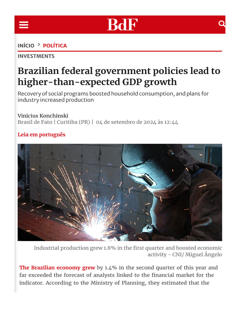 Brazilian Federal Government Policies Lead To - Política | PDF ...