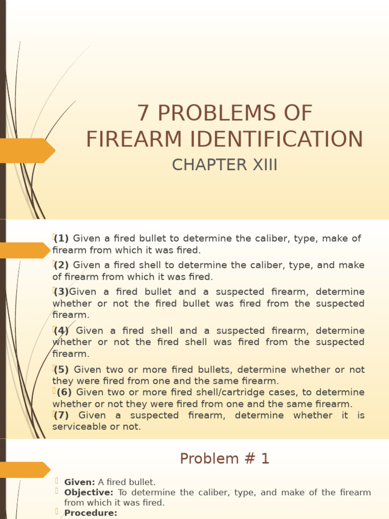 Chapter 13 7 Problems of Firearm Identification | PDF | Caliber | Bullet