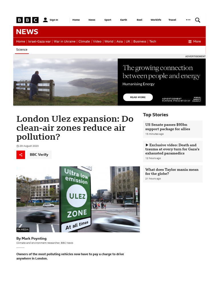 London Ulez Expansion Do Clean Air Zones Reduce Air Pollution BBC | PDF | Air Pollution ...