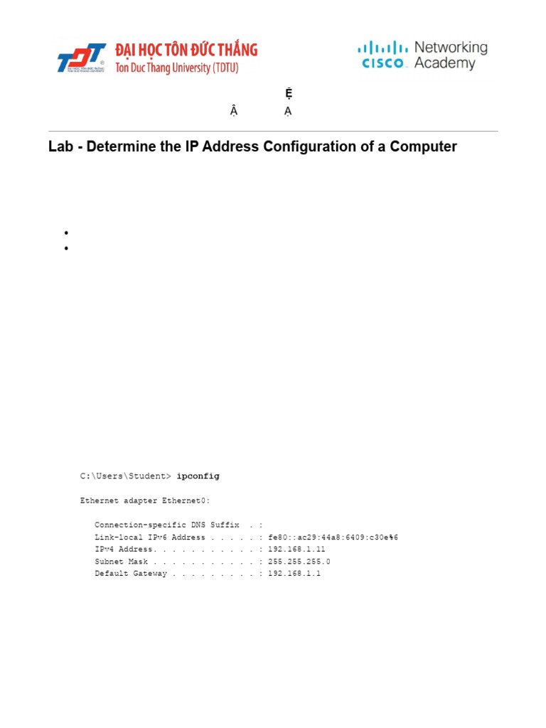 Tutorial - Determine IP Address Configuration of A Computer | PDF | Ip Address | Internet Protocols