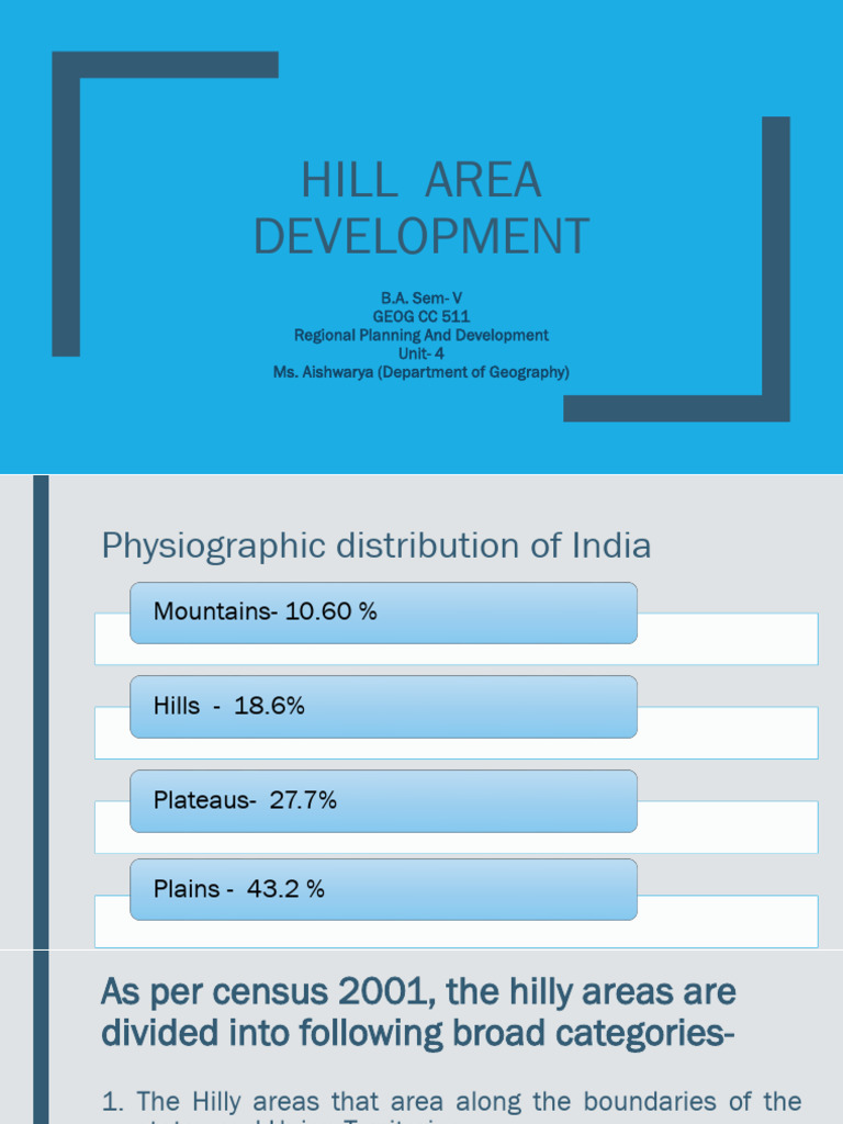 Hill Area Development Plan-India (Aishwarya Raj) | PDF | Agriculture ...