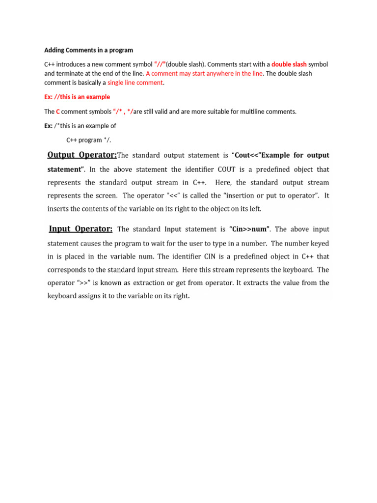 Adding Comments in A Program | PDF