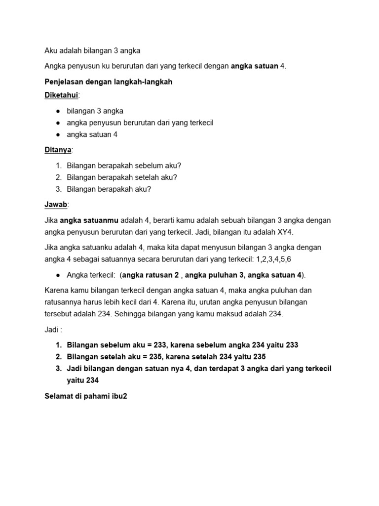 Penjelasan Tugas MTK | PDF