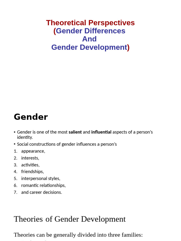 Theoretical Perspectives | PDF | Gender | Gender Studies Theoretical Perspectives | PDF | Gender | Gender Studies