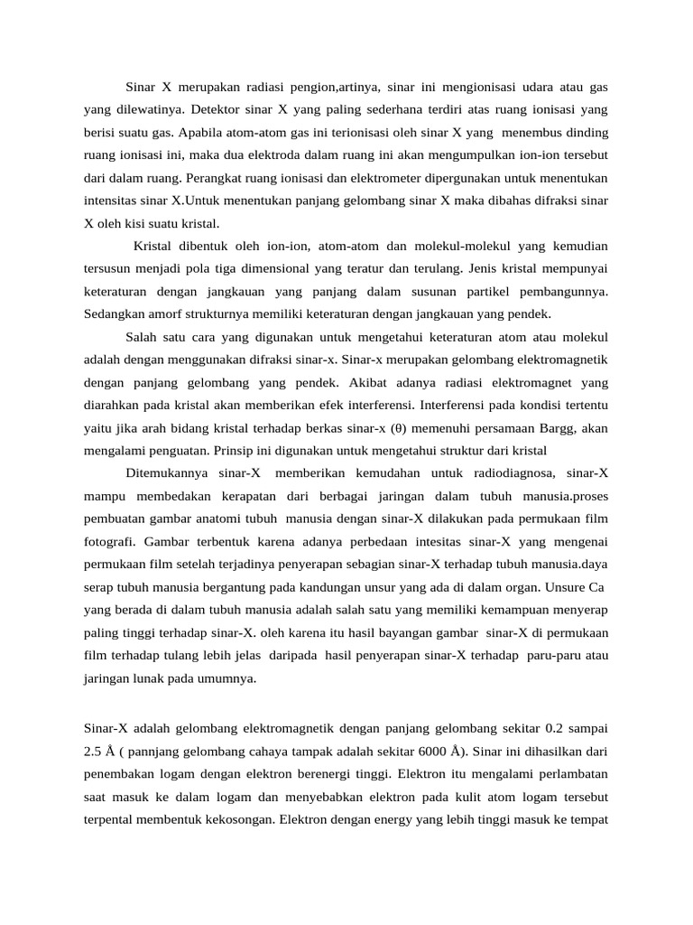 Tinjauan Teoritis Sinar X | PDF