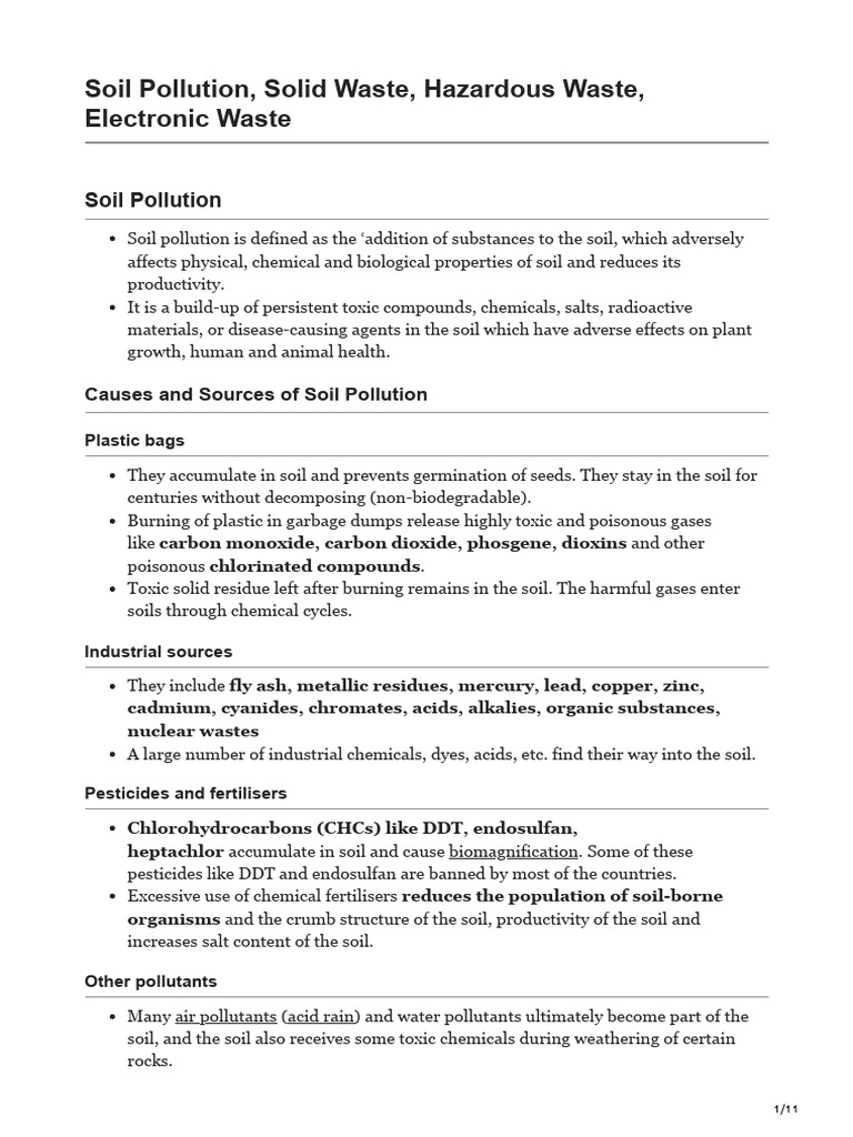 Soil and Solid Waste Pollution Guide | PDF | Landfill | Soil