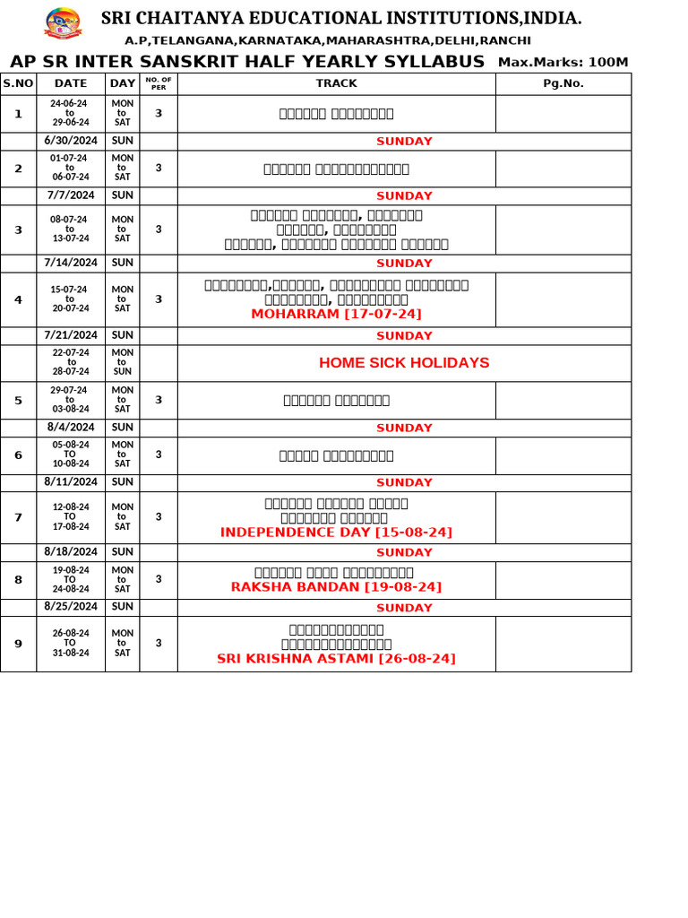 AP Intermediate Sanskrit Syllabus 2024 | PDF