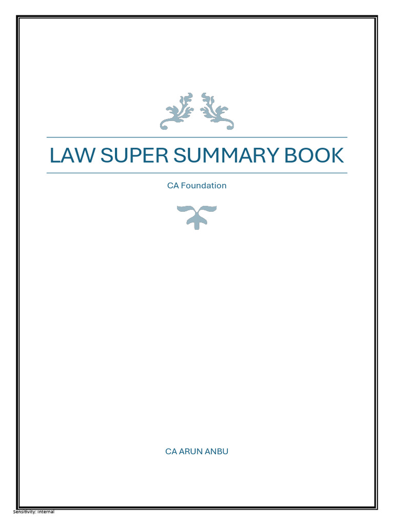 Ca Foundation Law Notes Pdf Misrepresentation Assignment Law