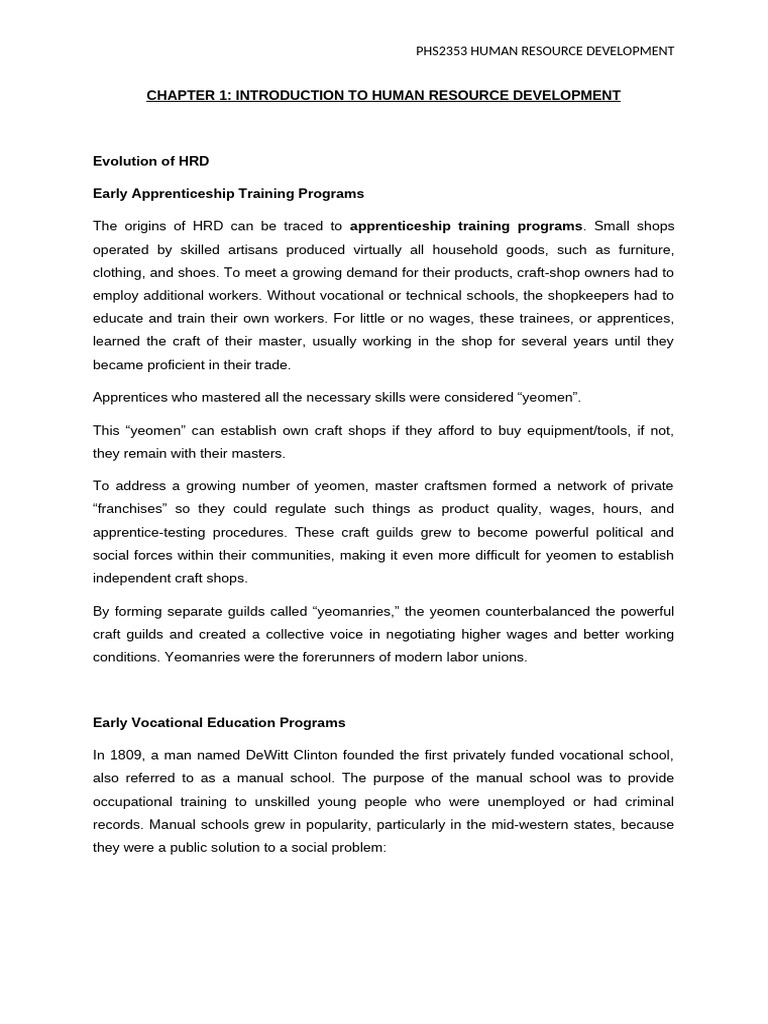 CHAPTER 1 - Introduction To HRD | PDF | Human Resources | Organization ...