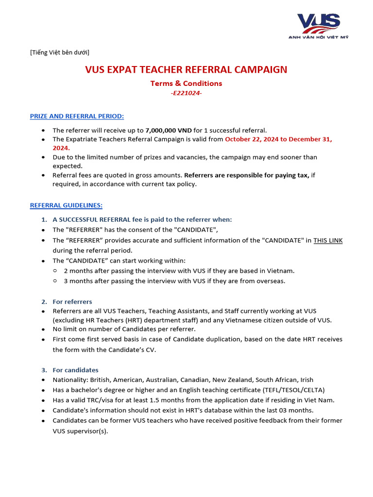 Teacher Referral 2024 - T&C - Oct 2024 | PDF