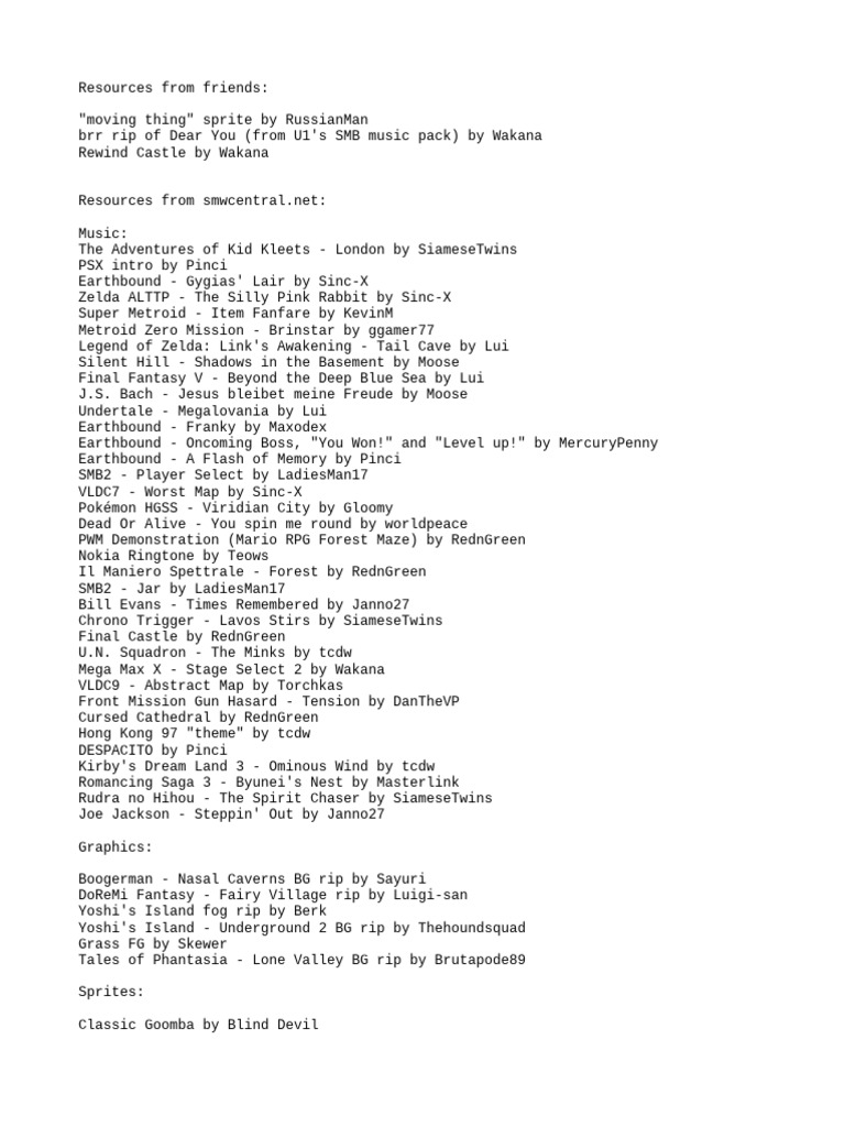 credits | PDF | Nintendo | Nintendo Franchises