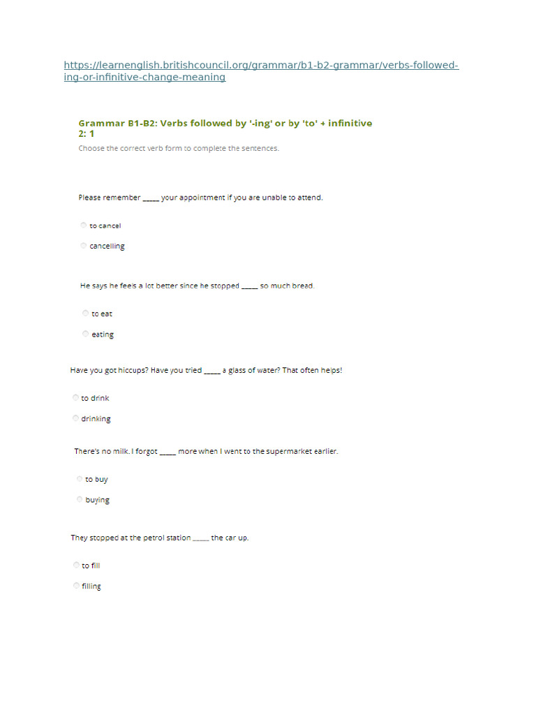 Verb Pattern - Part 2 | PDF