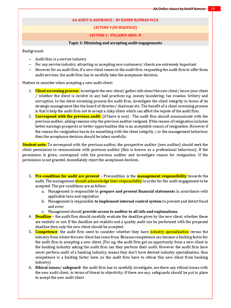 Syllabus Area - B | PDF | Audit | Internal Control
