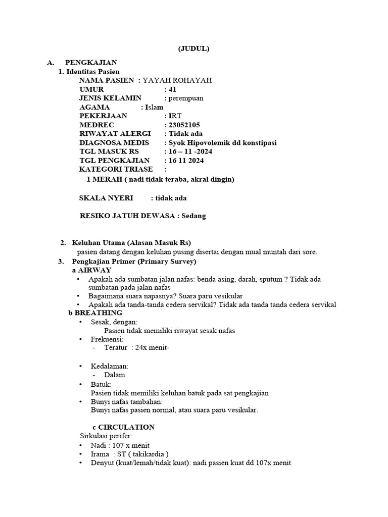 Askep Igd Nasywa | PDF