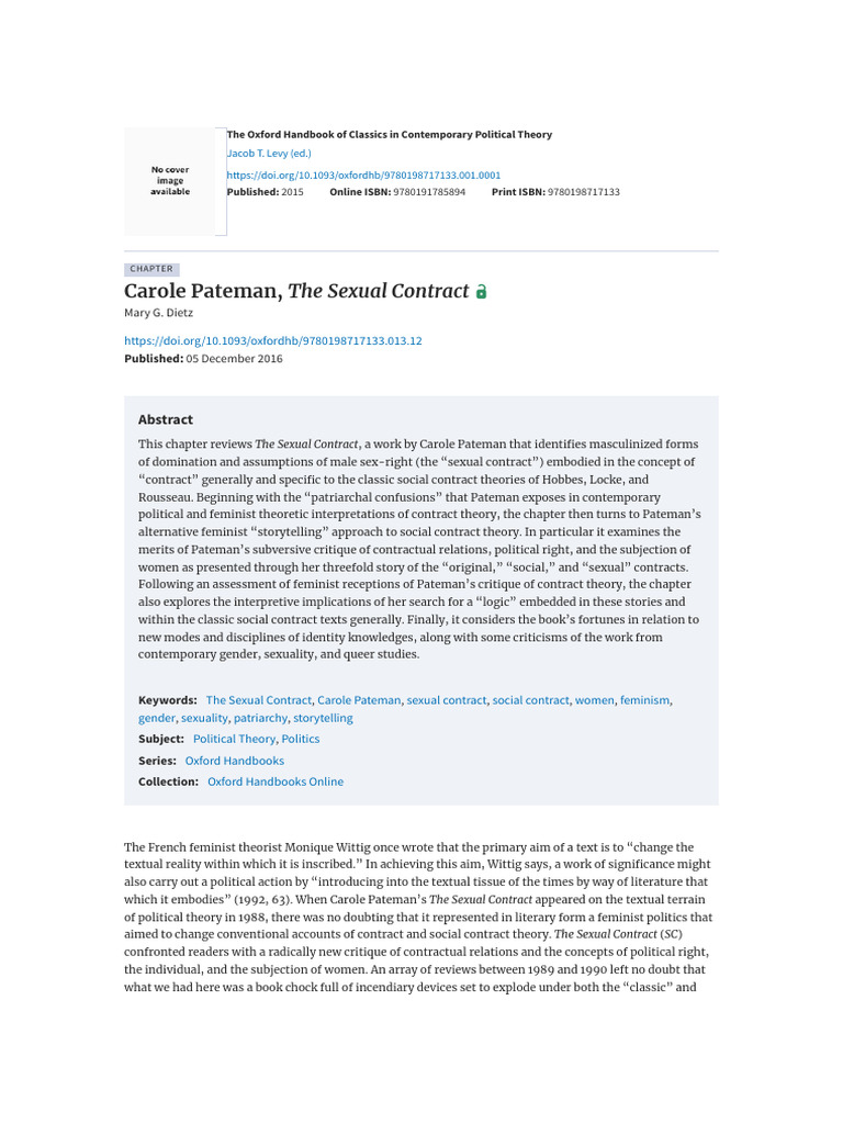 9-4pateman, Carol - The Sexual Contract - The Oxford Handbook of ...