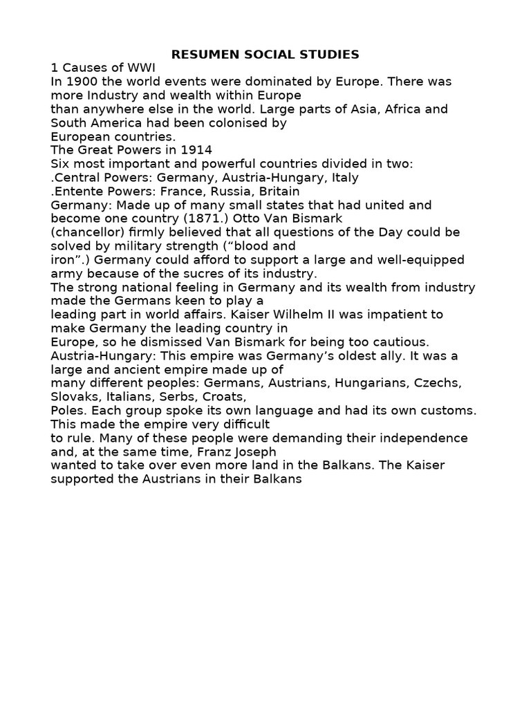 social studies final | PDF | Trench Warfare | Austria Hungary