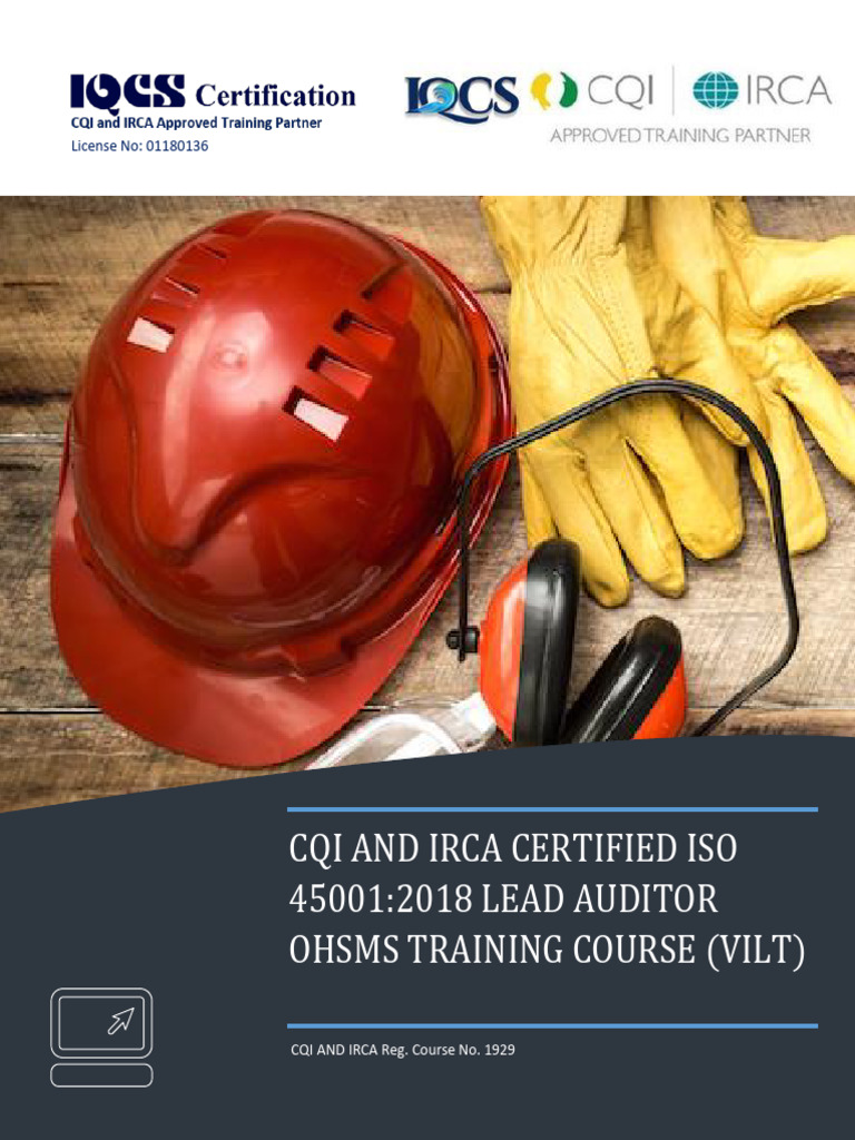 IQCS OHSMS LA V06 1929 Course Brochure and Registration Form VILT ...