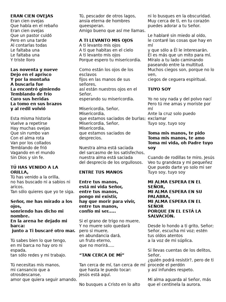 Letra Completa: Eran Cien Ovejas | PDF | Poesía