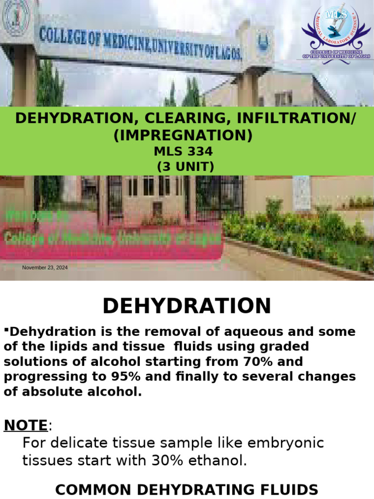 Dehydration, Clearing, Infiltration (Embedding) | PDF | Wax | Ethanol