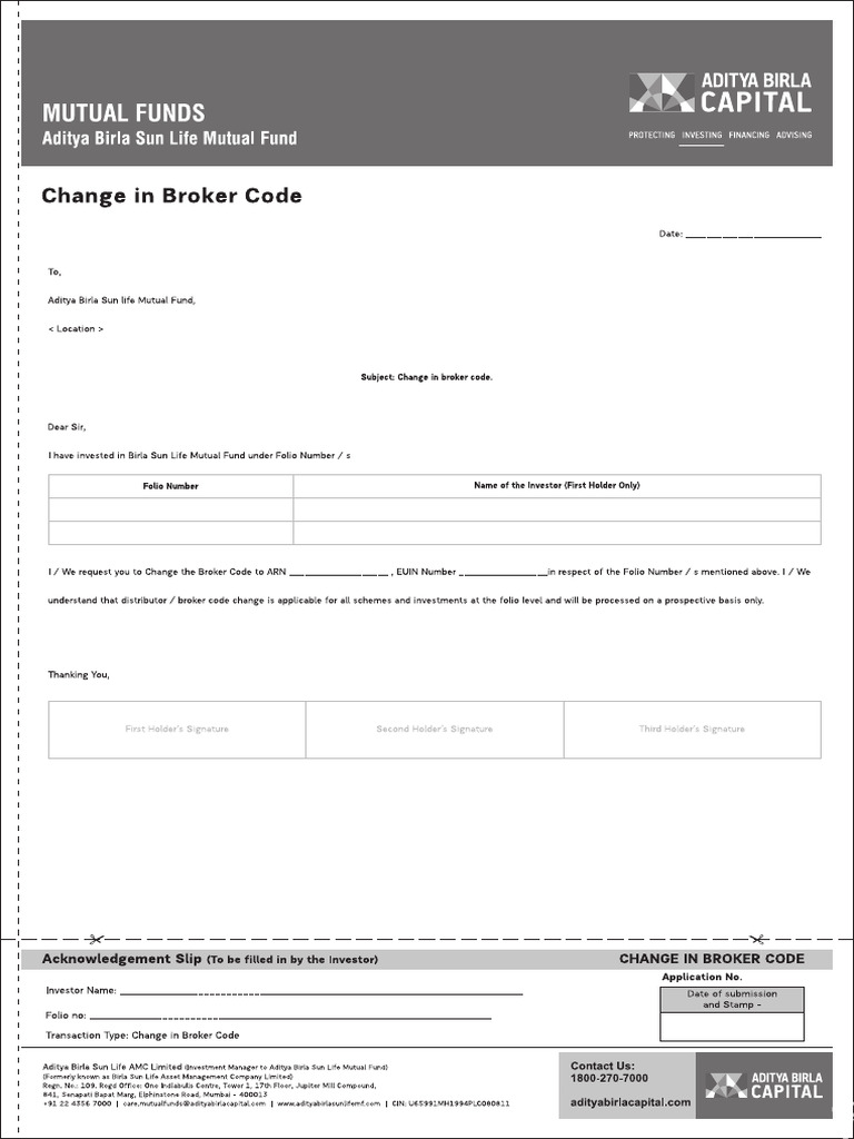 Change in Broker Code V 1 | PDF